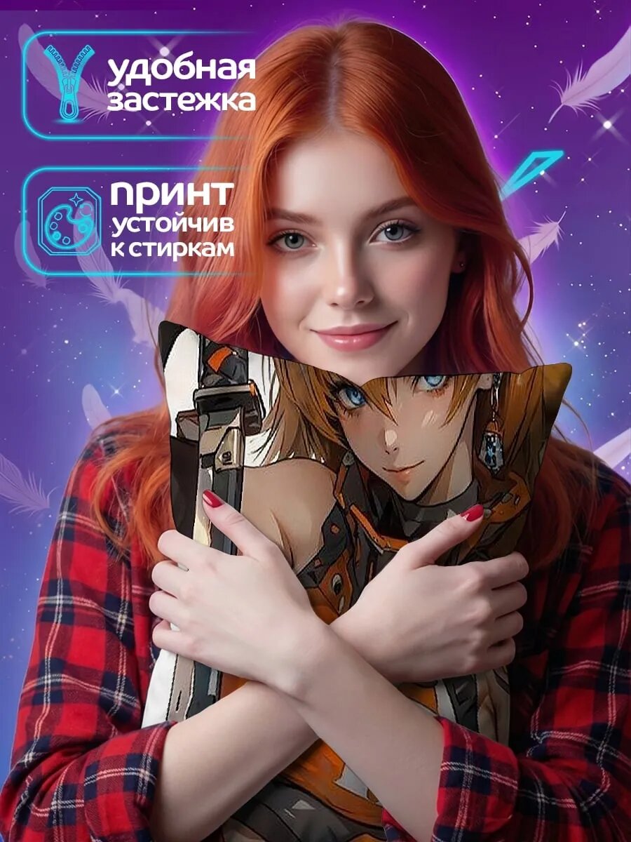 Подушка дакимакура Девушка с катаной — фото 1
