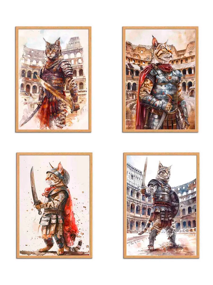 Кот Бурмилла Гладиатор, 4 Плаката, 30x21см