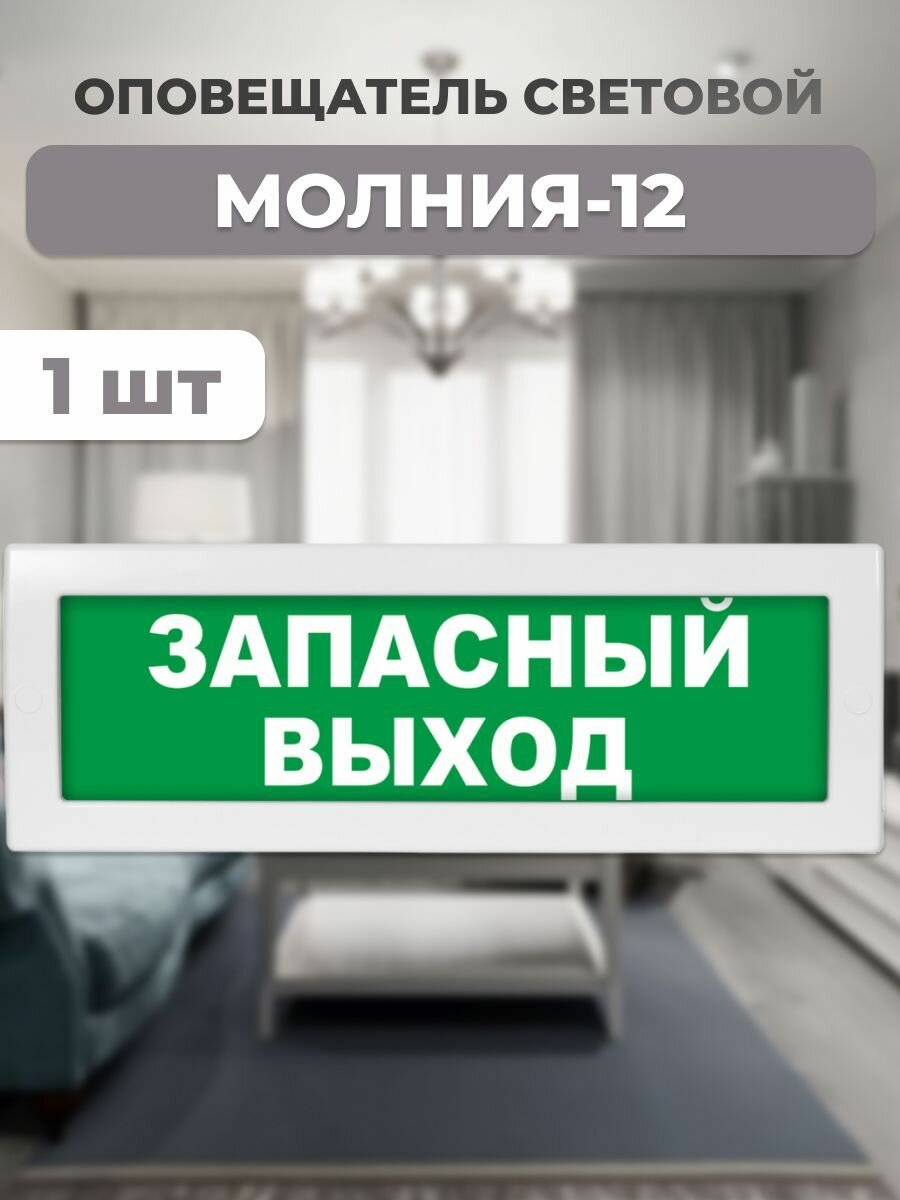 Оповещатель световой Молния-12 Запасный выход