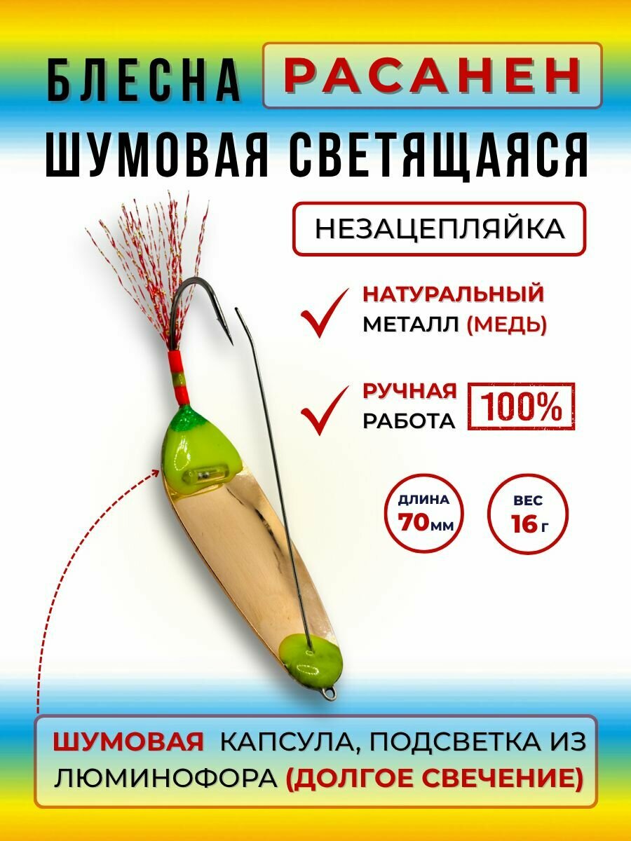 Блесна шумовая ручной работы Расанен (медь) Осташова Бориса