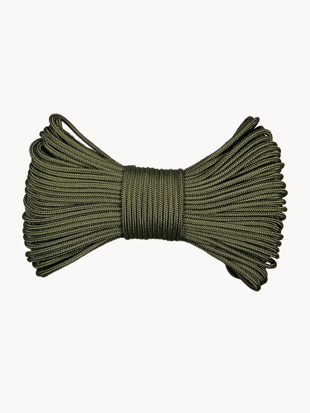 Веревка туристическая 4 мм 30 м хаки. Шнур плетеный полипропиленовый с сердечником. Веревка