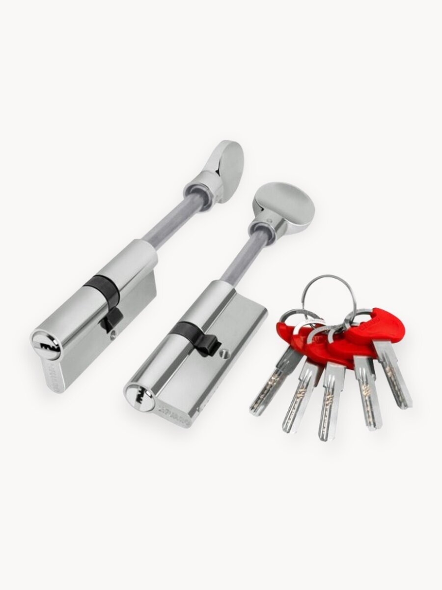 Цилиндровый механизм Fuaro (D-PRO507) D-PRO5007 Tang 80 (45+10+25) CP хром 5Key со штоком