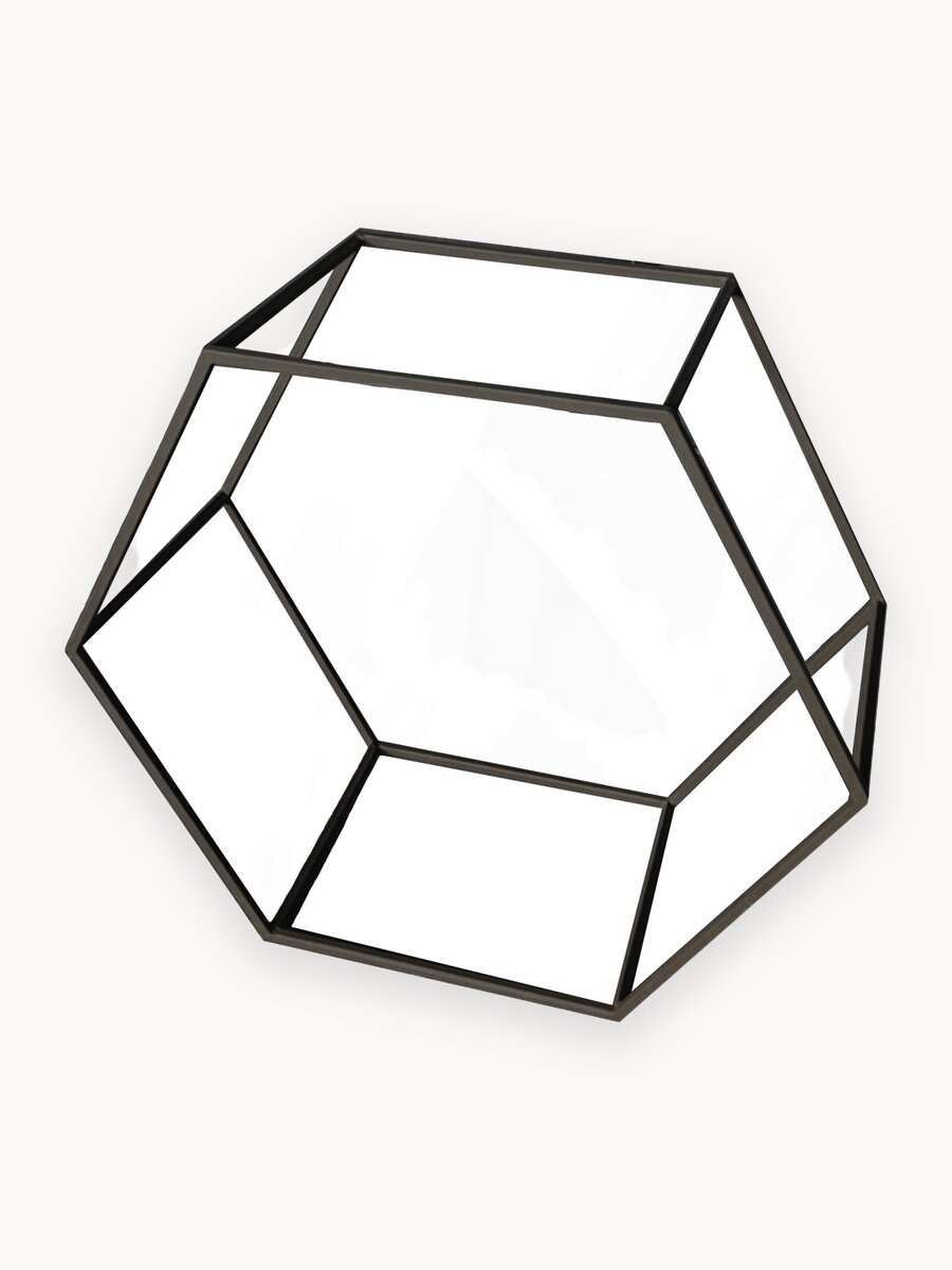 Дровница "Ромб", напольная, металл, стиль лофт, черная/серая, 50x50 см