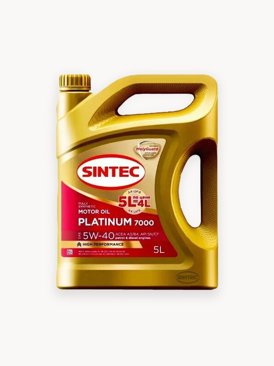 SINTEC PLATINUM 7000 A3 5W-40 Масло моторное, Синтетическое, 5л