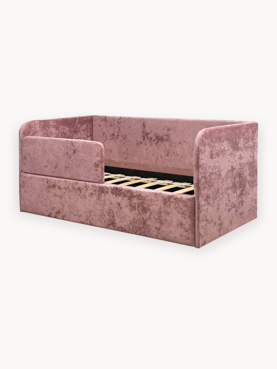 Кровать детская М-Стиль "Непоседа" 160х80, розовая с защитным бортиком, без ящика для хранения