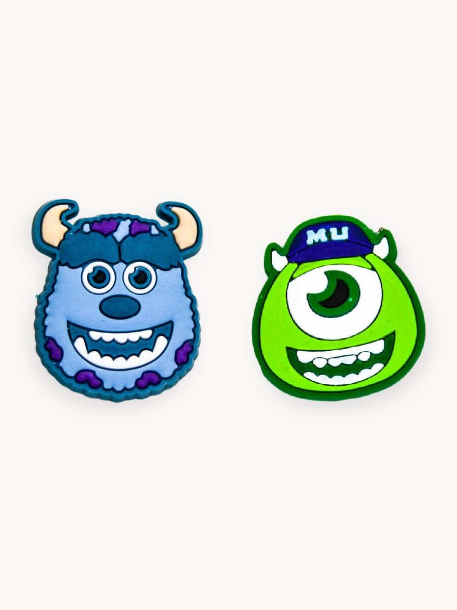 Набор джибитсов украшение для обуви. Украшение для кроксов Crocs, сабо. Салли и Майк Вазовский - Корпорация монстров