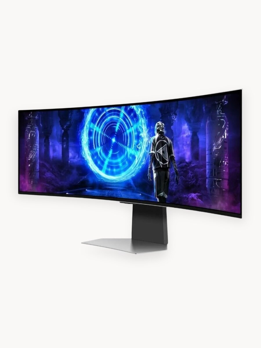 Samsung Odyssey OLED G9 S49DG952SI, 5120×1440, OLED, 240Гц, изогнутый, серебристый [ls49dg952sixci] монитор