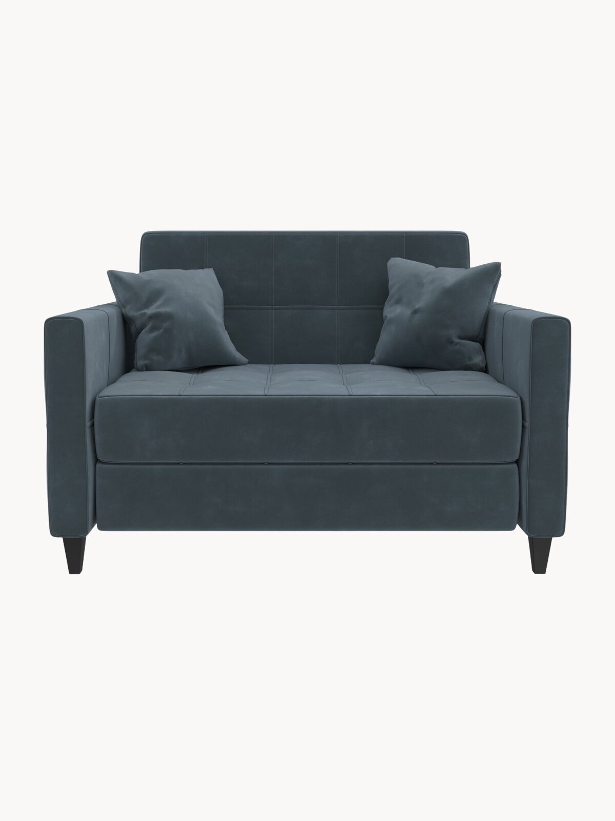 Диван прямой DiHall "Этро", спальное место 195х100, велюр, темно-серый