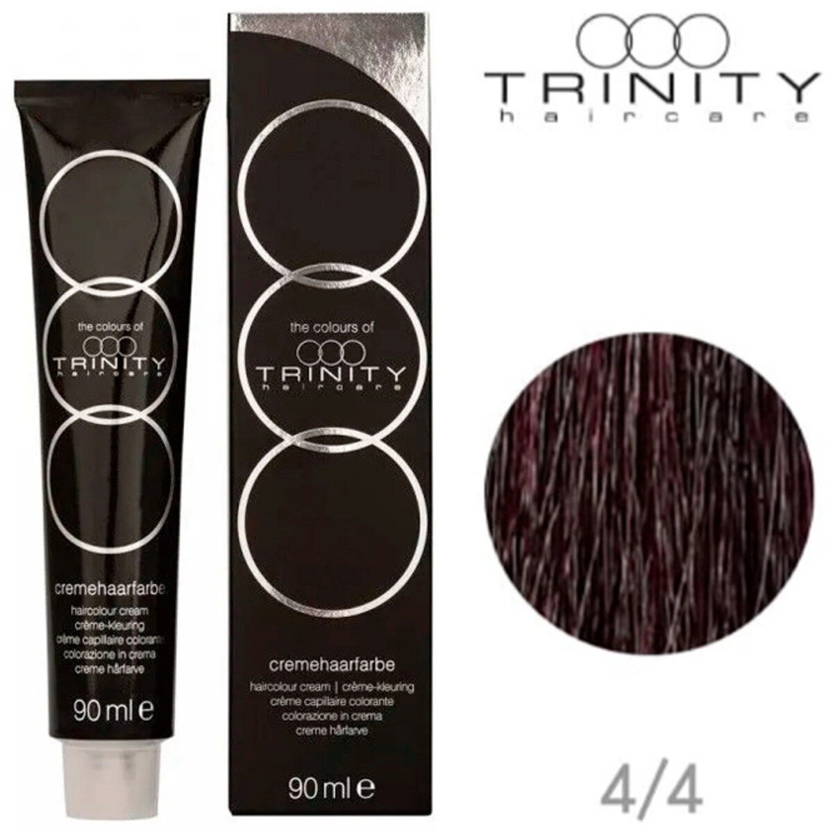 Trinity The Color of Trinity Стойкая крем краска 4/4 светло коричневый медный 90 мл