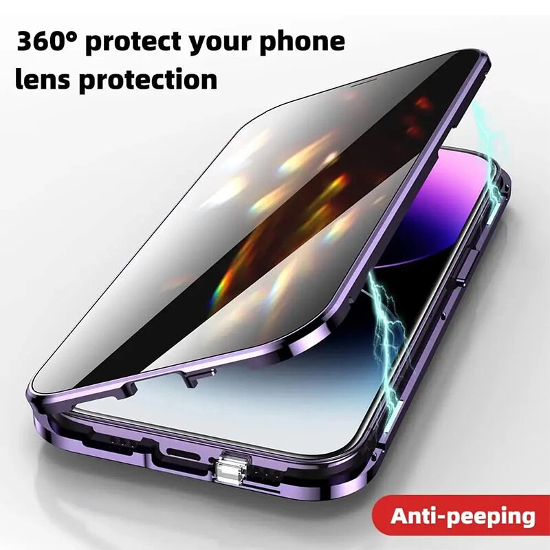 Чехол для iPhone 16 защитный двухсторонний 360 градусов, противоударный с защитой камеры, закаленное стекло, премиум