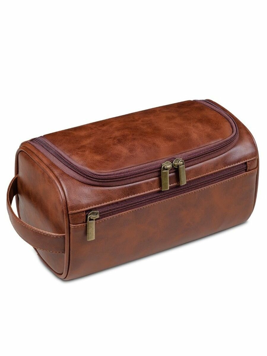 Портативный набор для бритья из искусственной кожи, дорожная сумка для туалетных принадлежностей, косметичка
