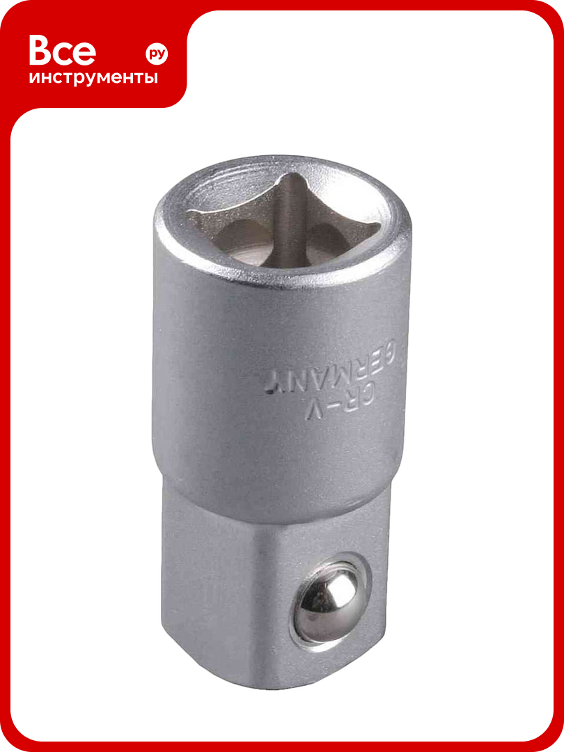 Уменьшающий адаптер Kraftool Industrie Qulitat для торцовых головок 1/2 F x 3/8 M 27841_z01, прямой тип