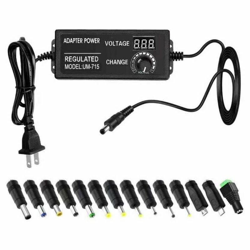Регулируемый источник питания 3 24V2A, светодиодный адаптер с 14 головками-Американский стандарт