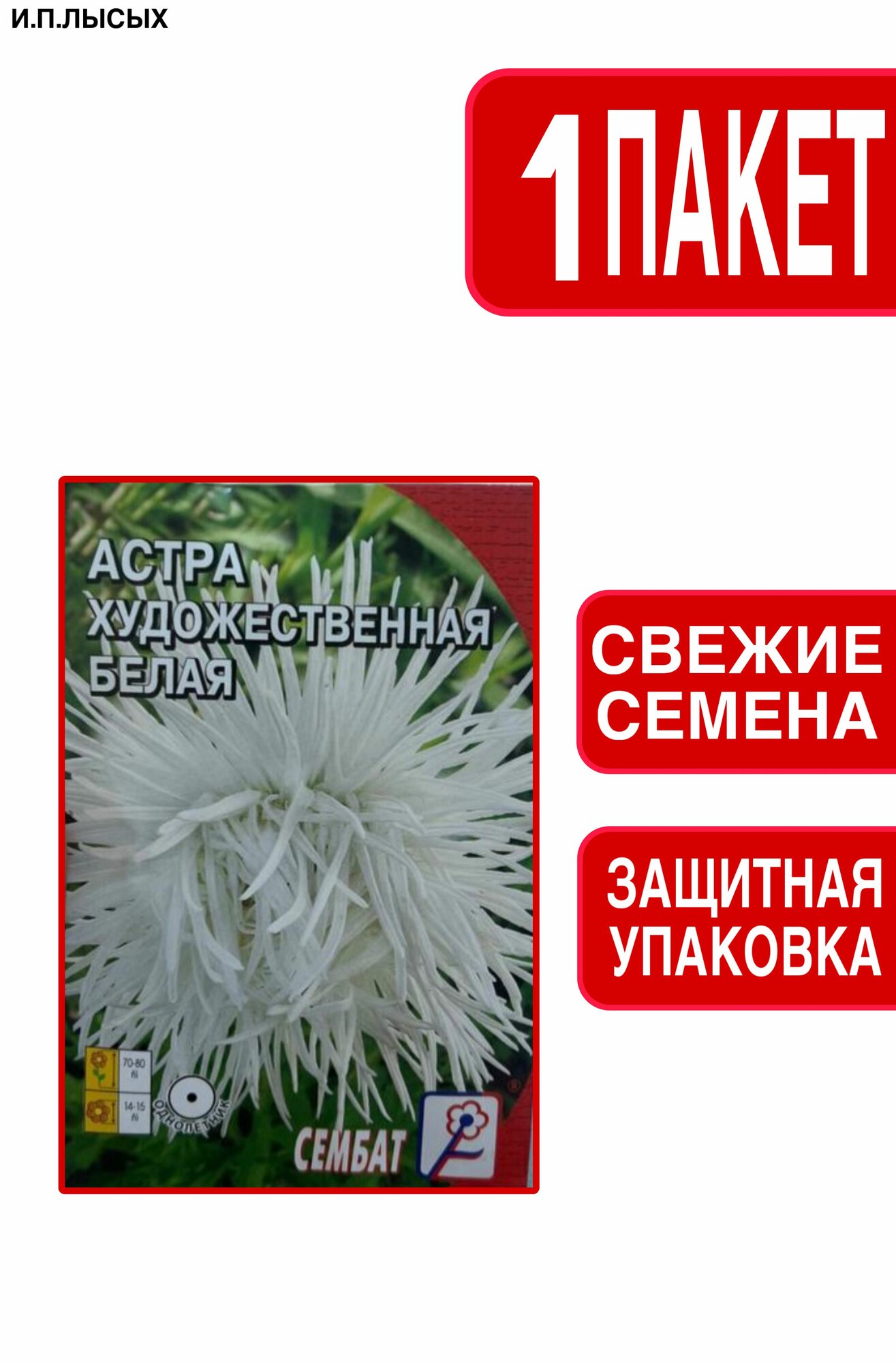 Семена Астра "Художественная белая"