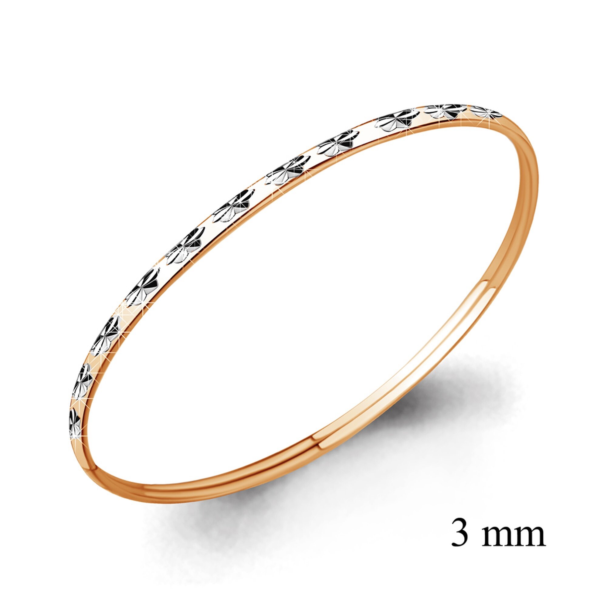 Жесткий браслет, серебро, 925 проба, золочение