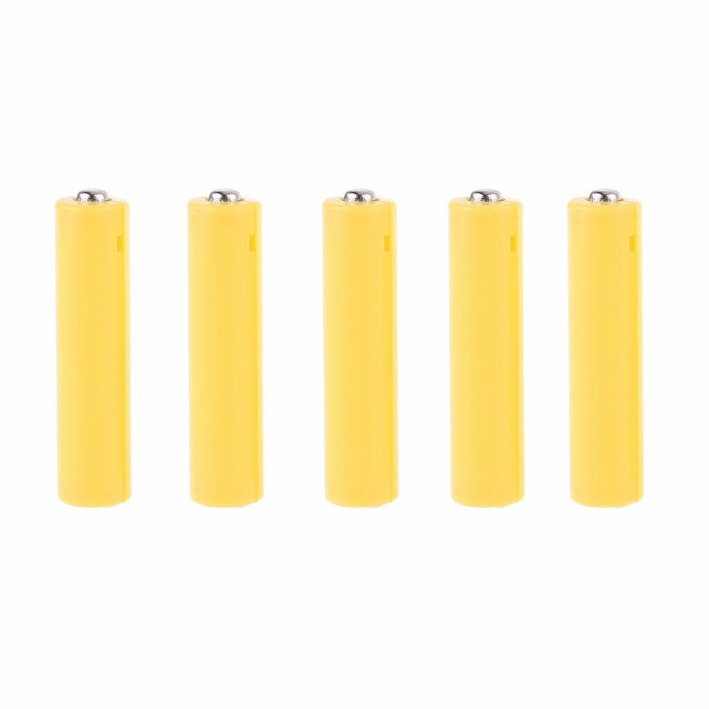 5 желтых поддельных батареек-заполнителей типа AAA