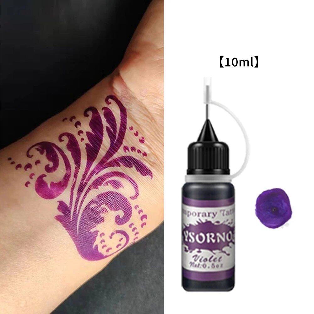 10 мл натуральные травяные конусы из хны, временные чернила для татуировки для боди-арта, пигмент, долговечные татуировки, сок, чернила, сексуальные татуировки