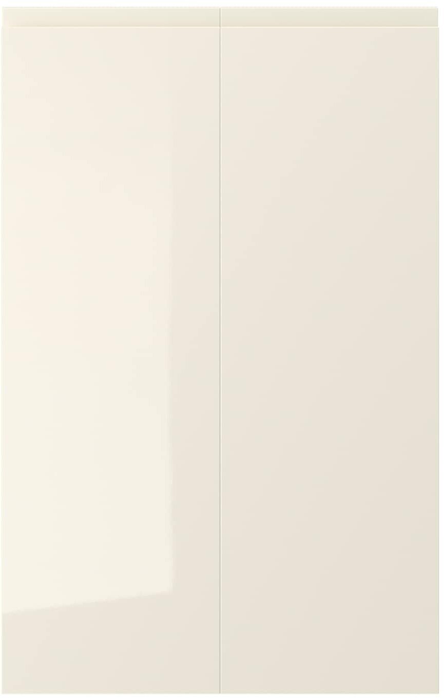 Дверца д/напольн углового шк, 2шт, левосторонний/глянцевый светло-бежевый, 25x80 см IKEA VOXTORP воксторп