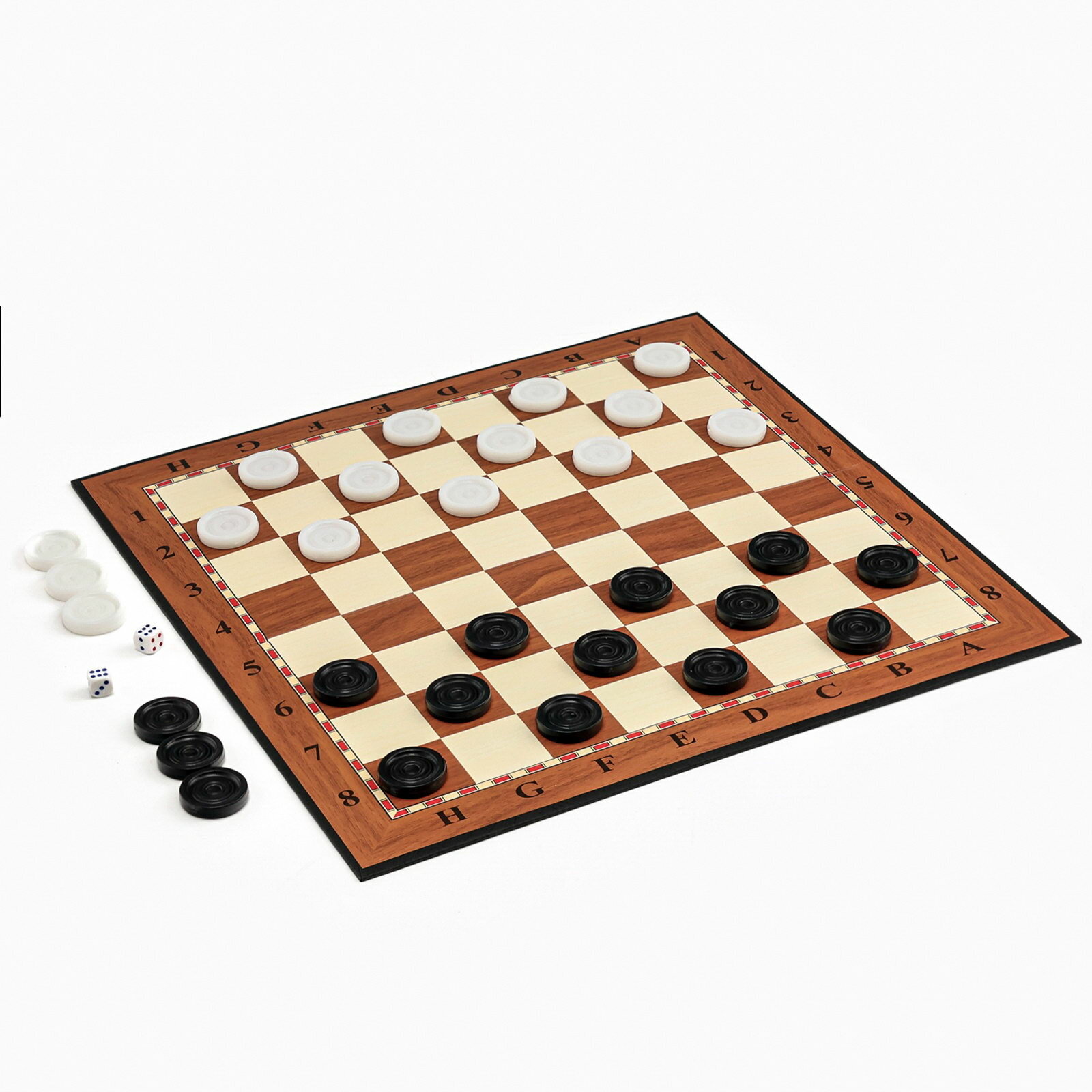 Шашки игра настольная, с доской 33x33 см, d=2.5 см, материал игральной доски: пластик