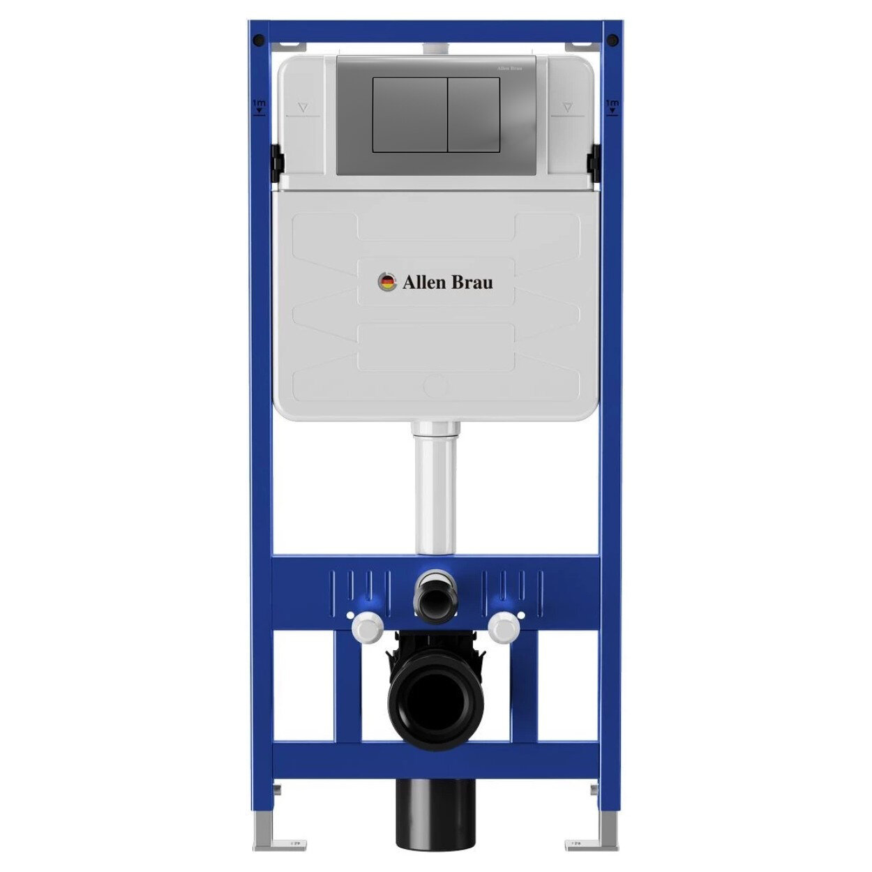 Инсталляция для унитаза Allen Brau Pneumatic 9.11100.20 с кнопкой 9.20002. MG сатин