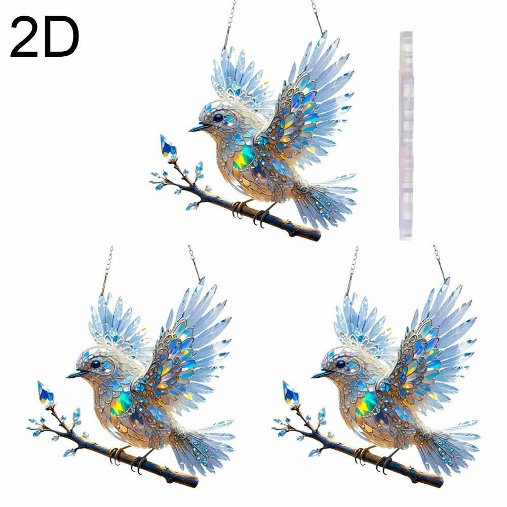 2025 Новый Синяя Птица Витражное Художественное Украшение