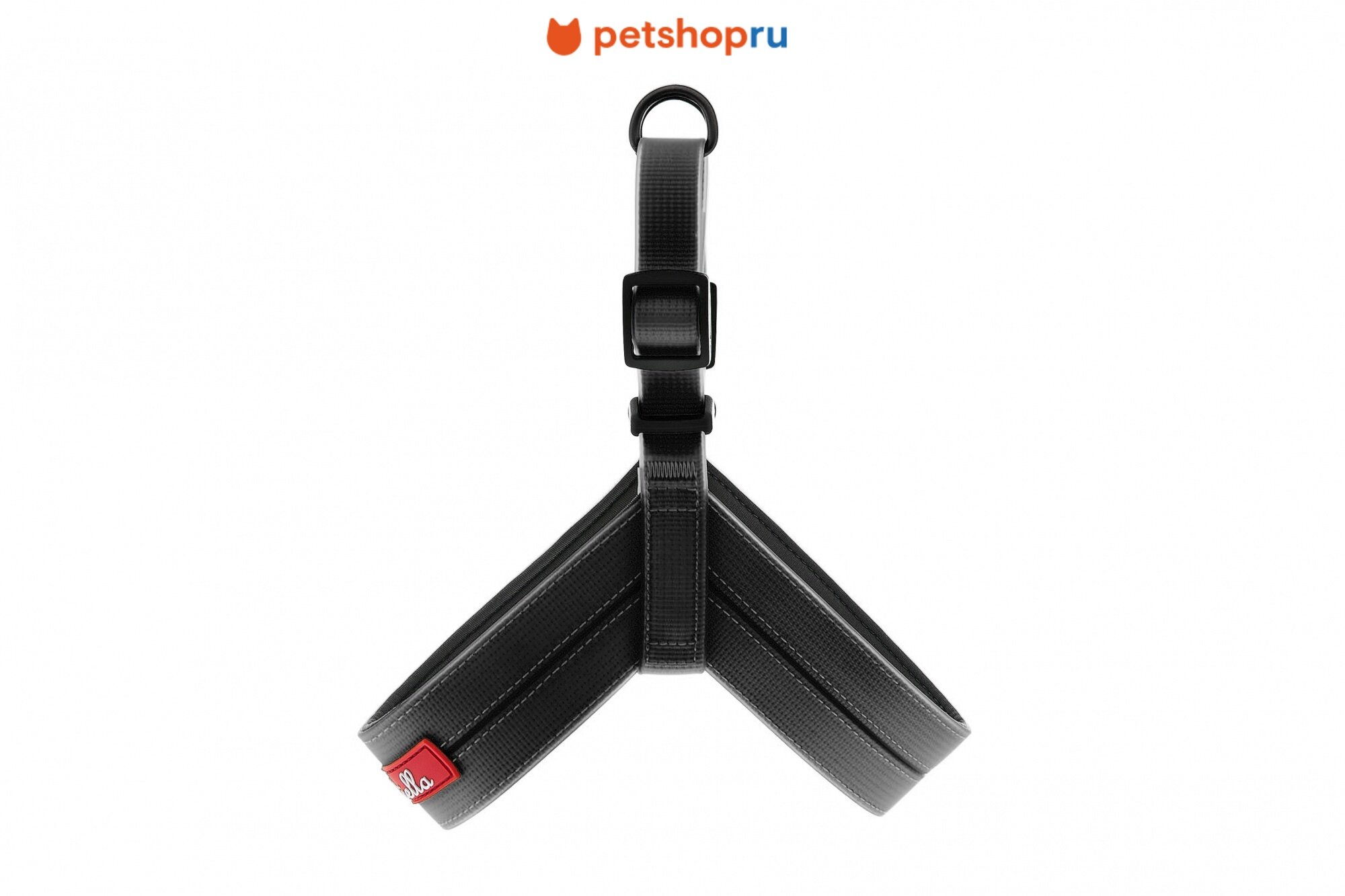 Ferribiella Силиконовая шлейка для собак "Супер комфорт", черная, 5х80 см