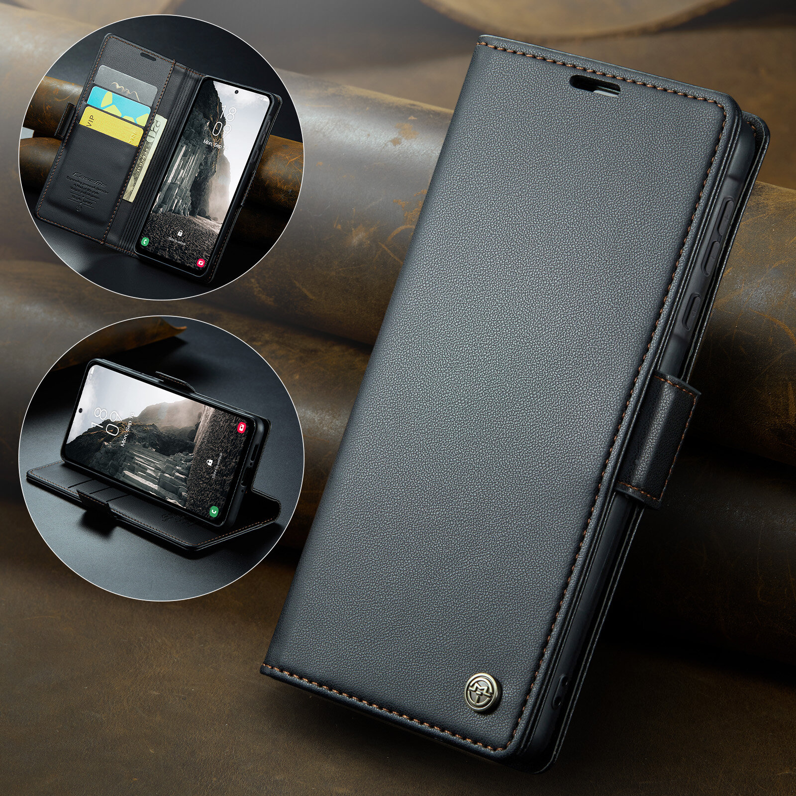 Чехол Для Samsung Galaxy A36/ Самсунг Галакси A36, soft touch, кобура, искусственная кожа, защита камеры, ударопрочный, усиленные углы, Samsung, Samsung Galaxy A36, black,002CaseMe/023/SX A36