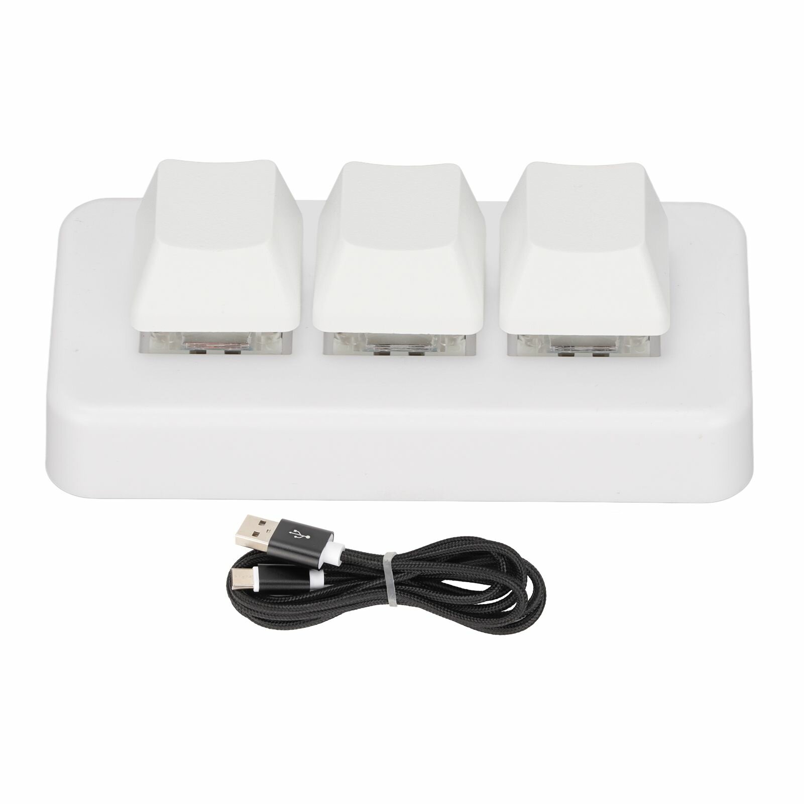 3-кнопочная клавиатура с RGB-подсветкой, 3-кнопочная USB-интерфейс, мини-механическая программируемая макро-клавиатура Plug and Play для компьютера, белая