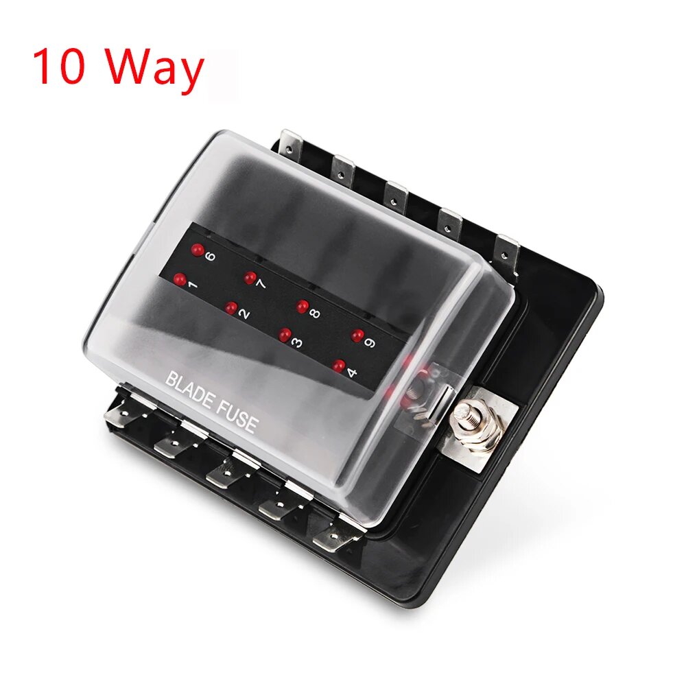 Универсальный держатель предохранителя для автомобильной лодки 12 В с 4/6/10/12-контактным 10 Ways