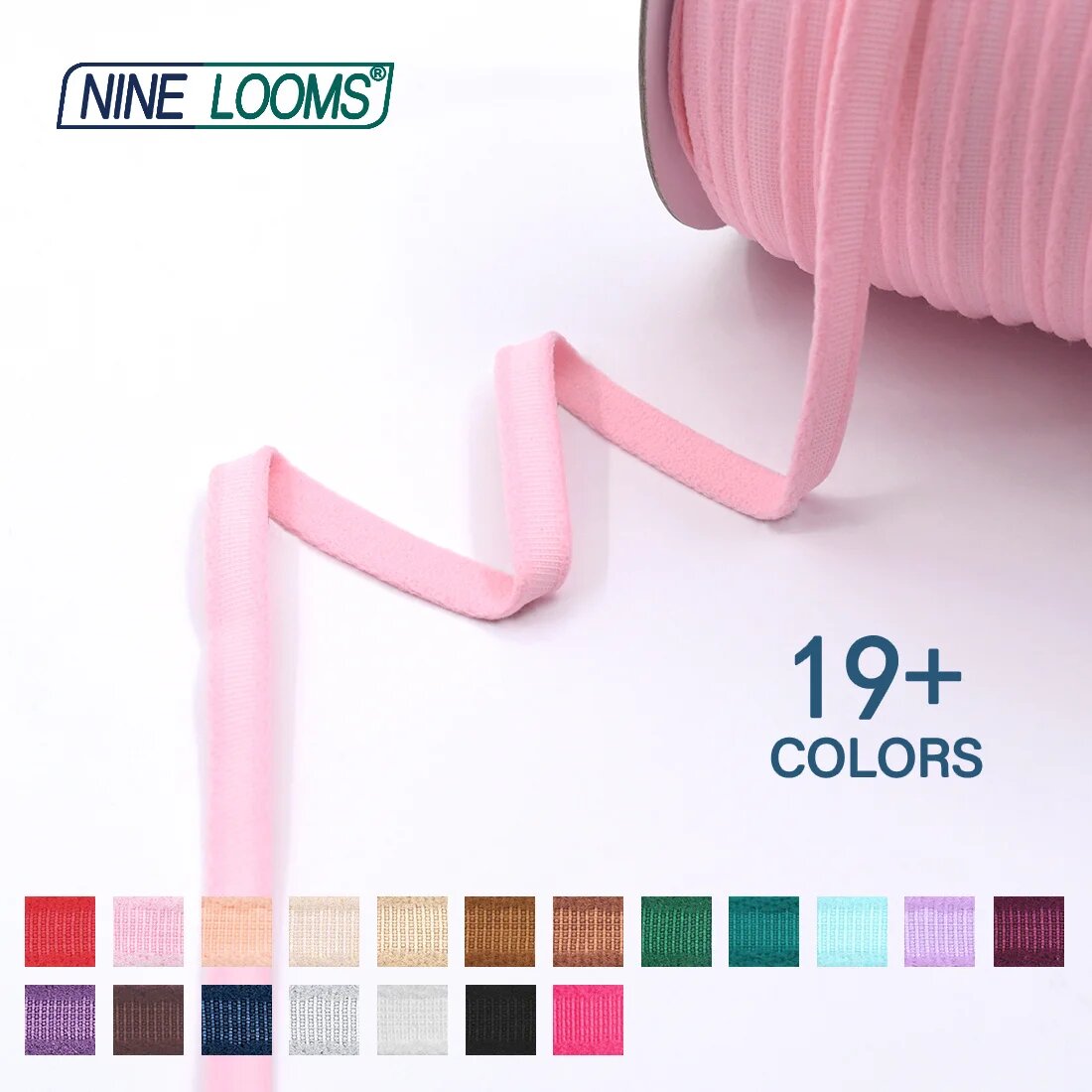 NINE LOOMS Эластичные ленты для бюстгальтера Rose Pink, 2 Yards