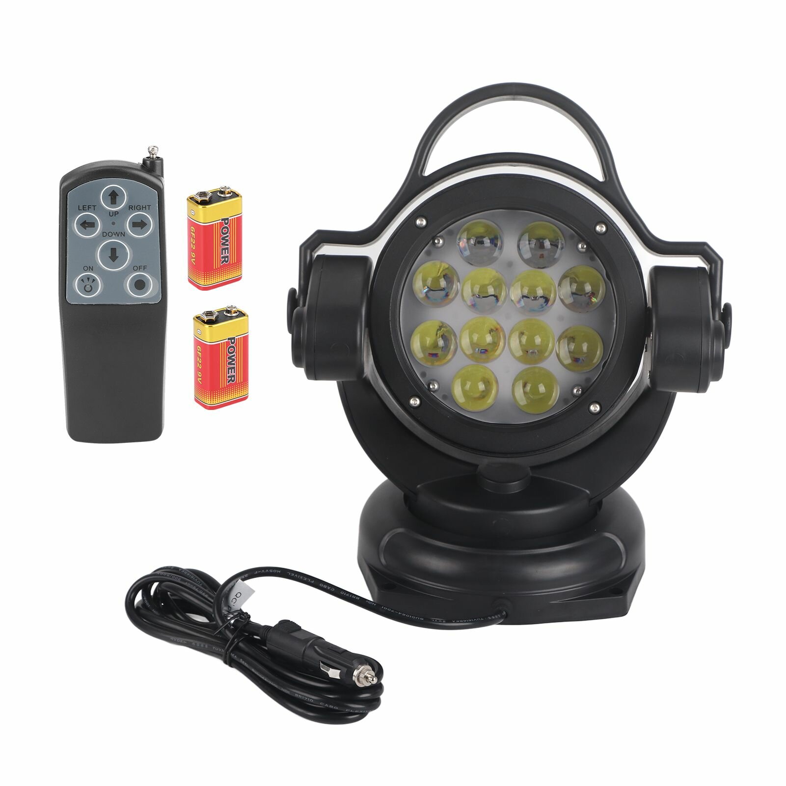 Прожектор 60W 12-24V 6500LM, 360 вращение, ДУ