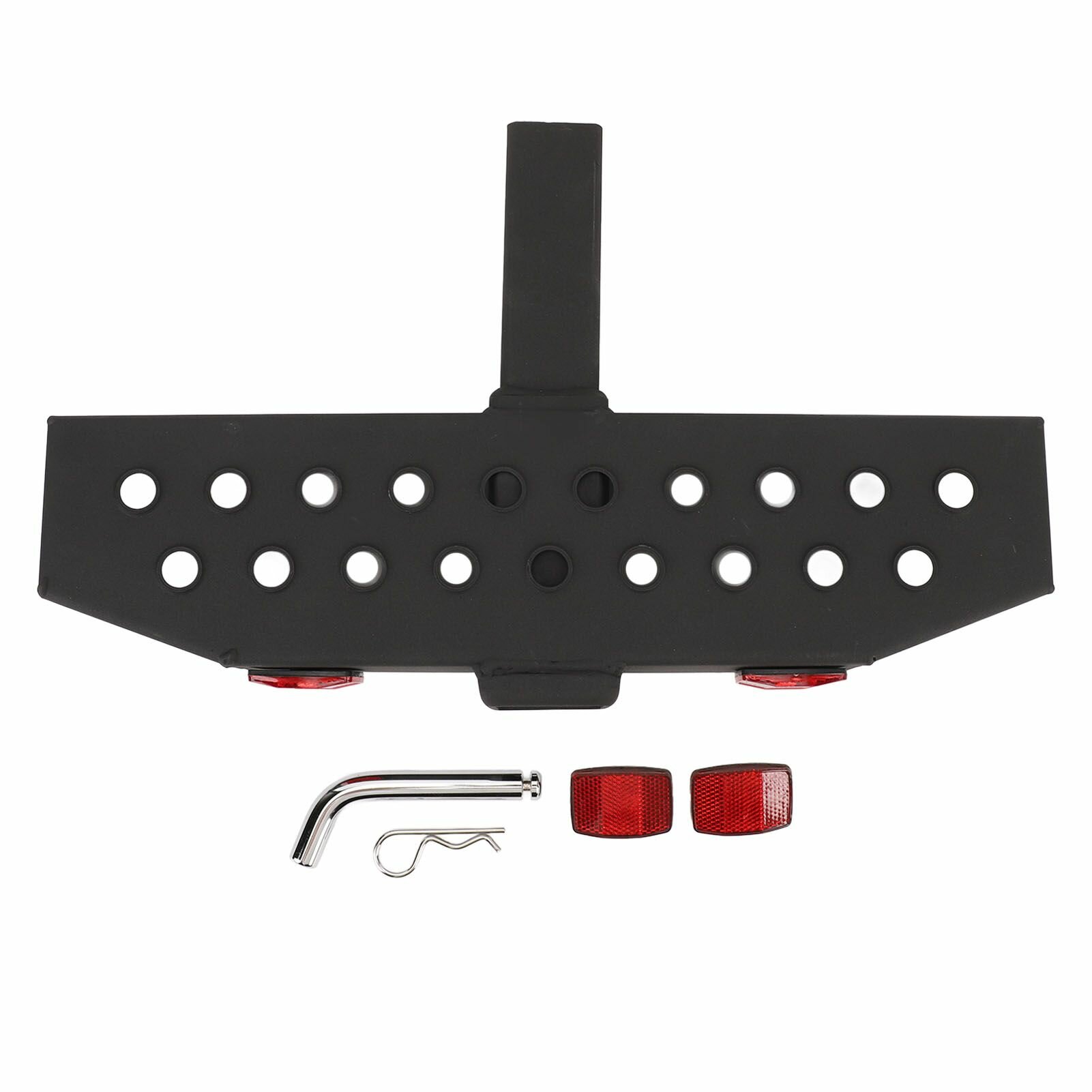 600-килограммовая сверхмощная 2-дюймовая педаль-крючок для ресивера с 5/8-дюймовым штифтом-крючком и светоотражающей полосой подходит для всех автомобилей с 2-дюймовым прицепом.