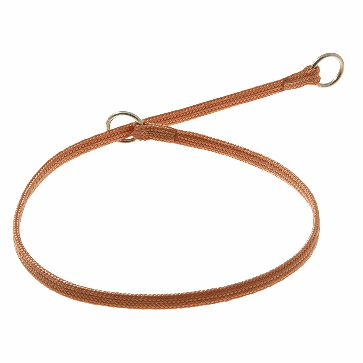 Ошейник-удавка с 2-я кольцами для собак, ширина 5 мм, длина 35 см (св-коричнев.), 76-0462