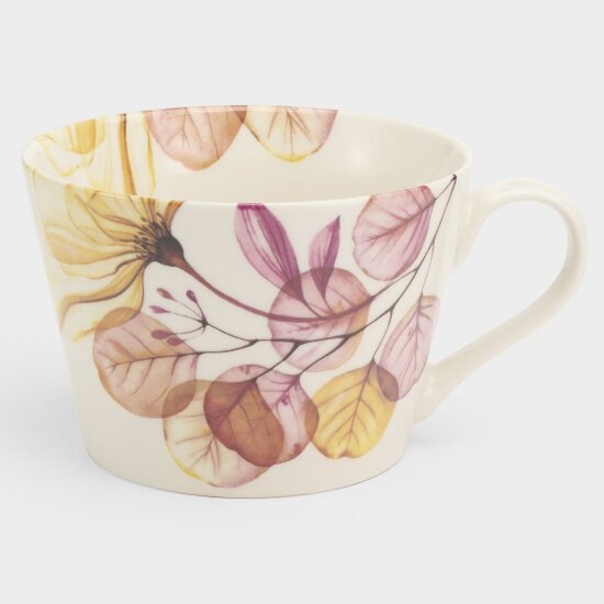 Кружка Anna Lafarg Magic flowers Азалия бежевая 480 мл, фарфор, белый (ANLAF2-TC478-A2001-A)