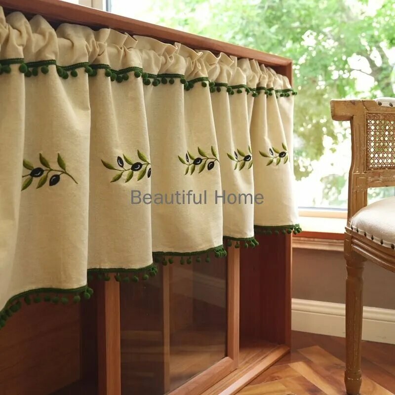 Штора гардина 120х70 см крепление Без крепления бежевый