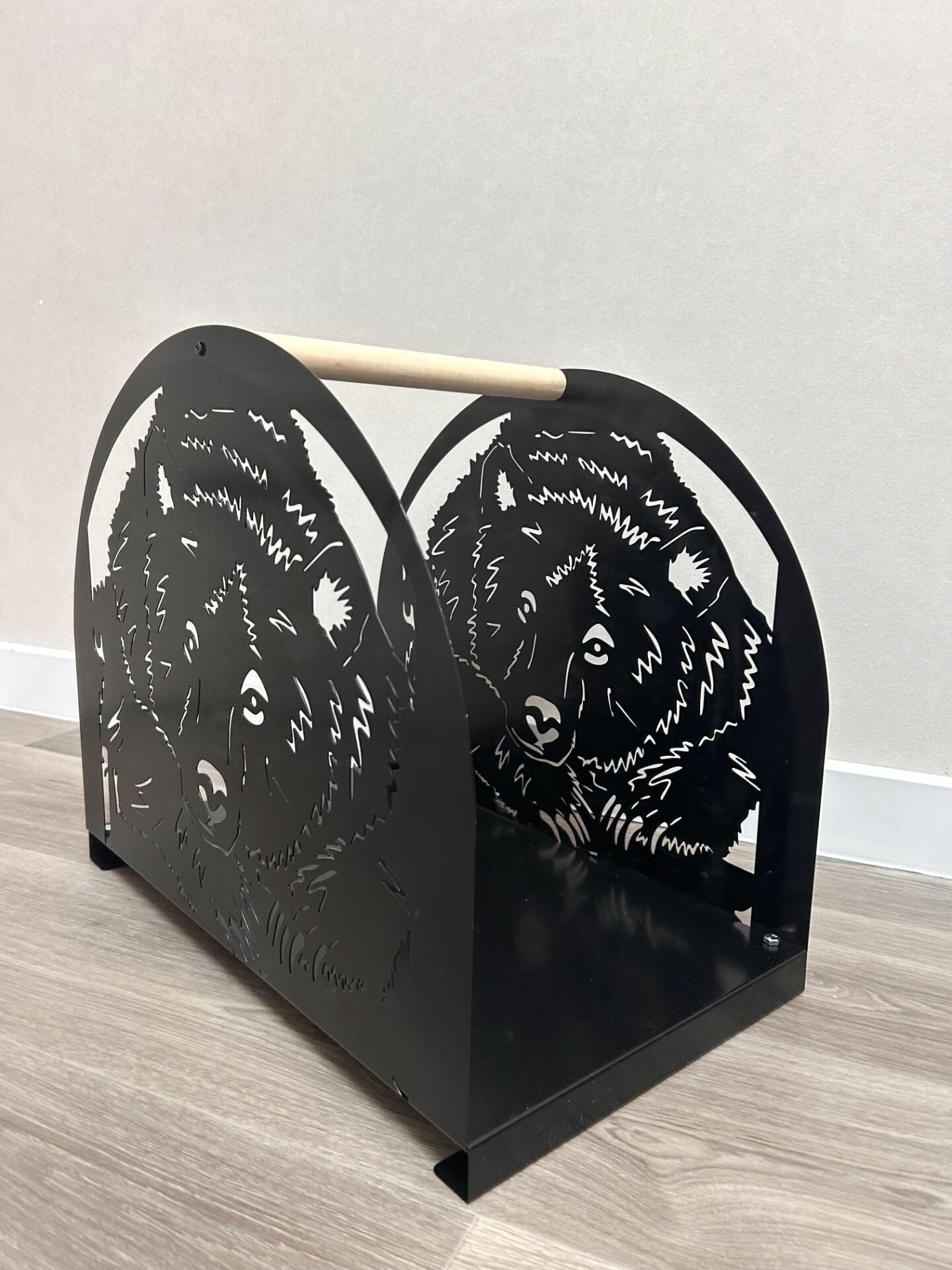 Дровница металлическая разборная Медведь. Подставка для дров