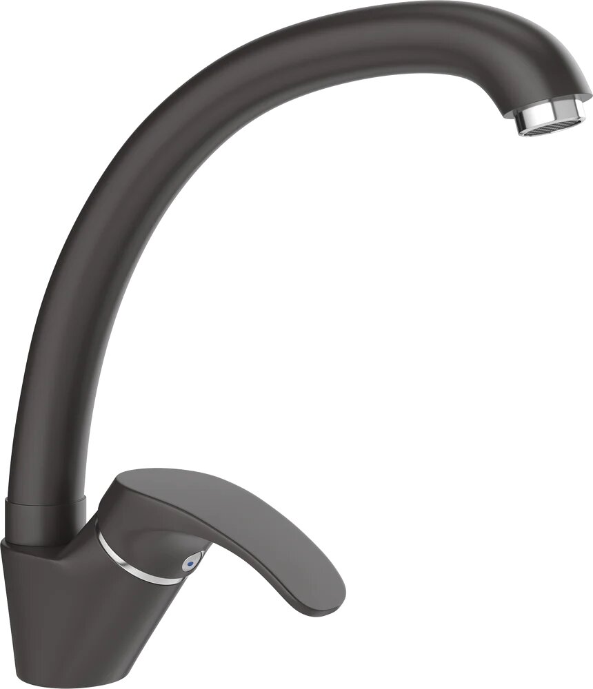 Смеситель для кухни Domaci Солерно UQ-007-06 с поворотным изливом, коричневый, матовый, однорычажный, латунный, с керамическим картриджем