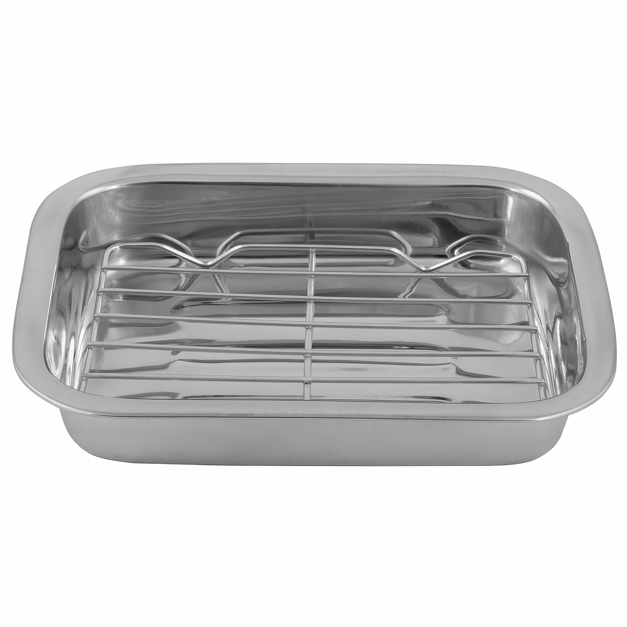 Форма-гриль с решеткой "Appetite", нержавеющая сталь, прямоугольная, серебристая, 26х24х3 см