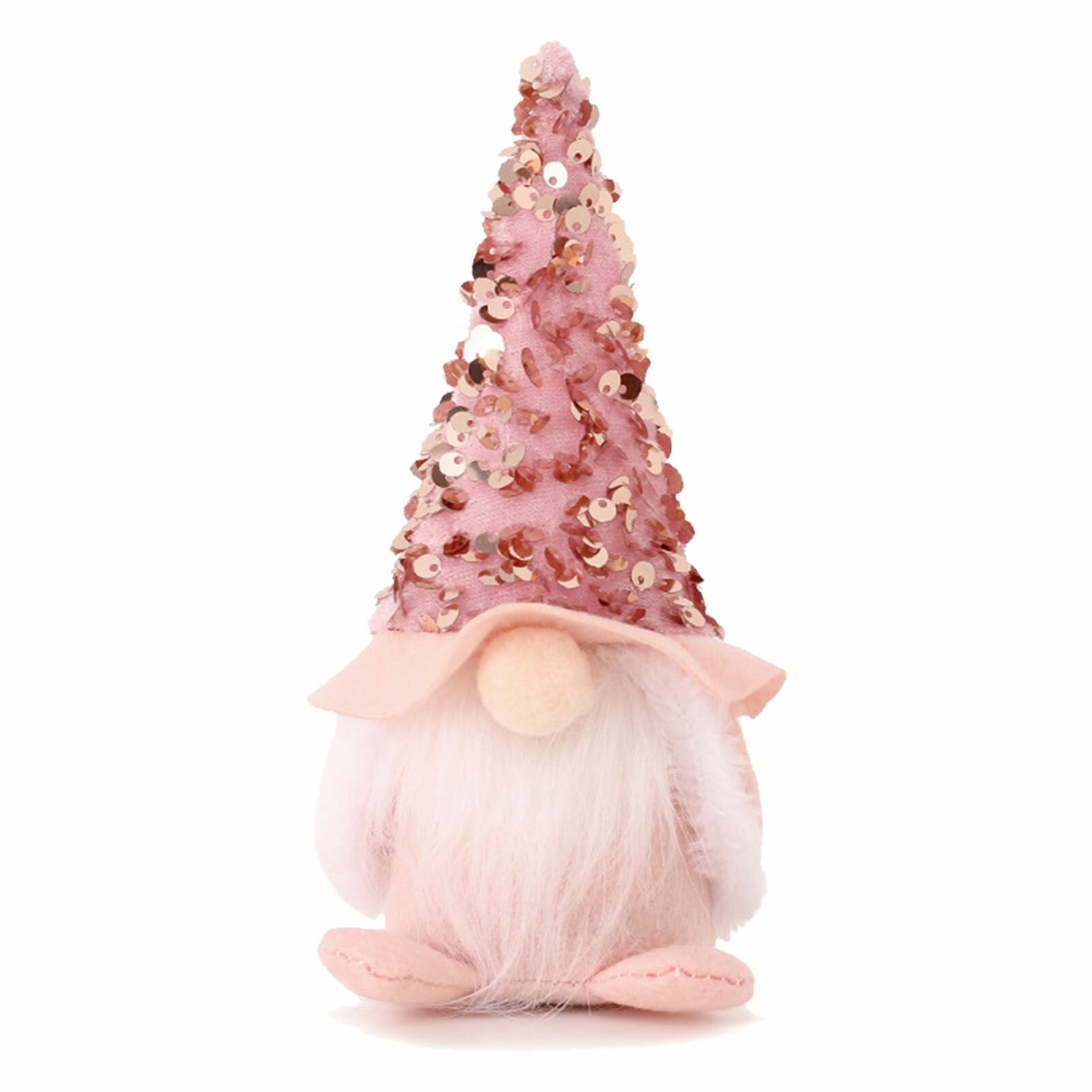 Розовый гном 18x8 см (украшение для подоконника и полки)