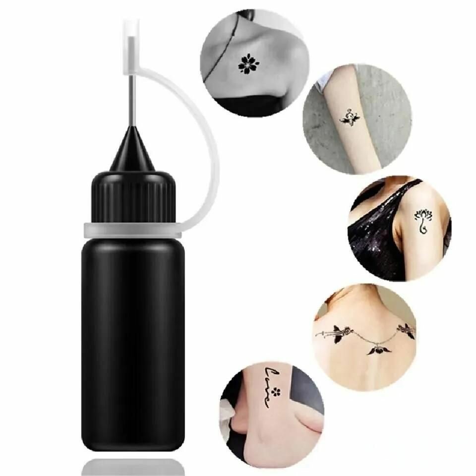 Гель для временных тату и мехенди черный, 10 мл,2 шт.