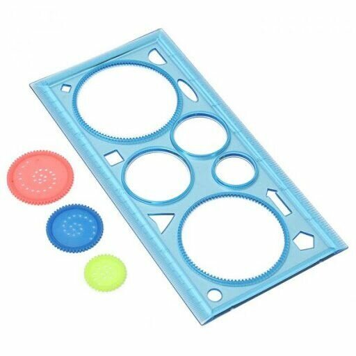 2 шт.- Линейка-трафарет Спирограф 20см тонированный ассорти е/п, MIRACULOUS 618 /153835