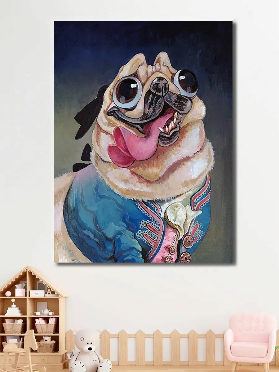 Картина "Мопс", галерейная 30х40см 1шт.