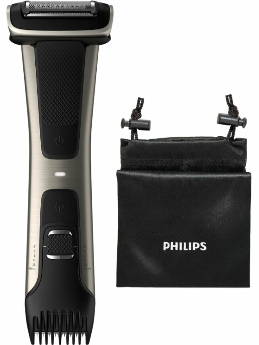 Триммер Philips BG7025/13 Series 7000 для тела, для сухого и влажного бритья, черный/серебристый