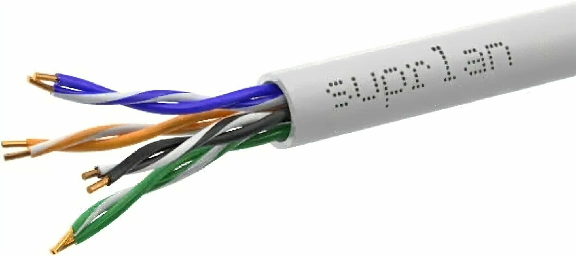 Кабель сетевой информационный Suprlan 01-0332-1 кат.5E UTP 4 пары 24AWG PVC внутренний 100м серый