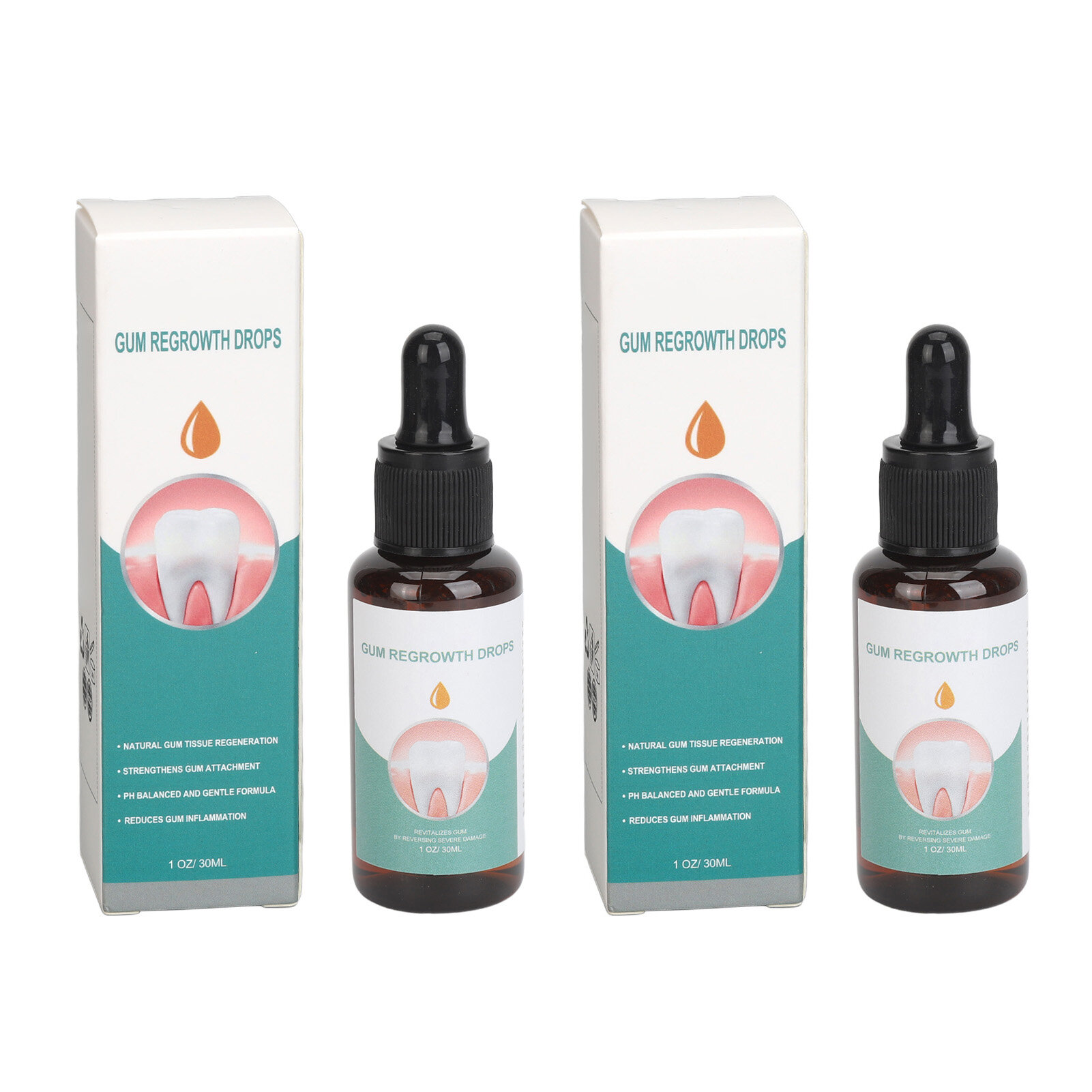 2 шт. Капли с режимом десен устраняют неприятный дыхание, уменьшают отек полости рта в отек полости рта, капли отрастания десен для восстановления ущерба для ущерба 30 мл