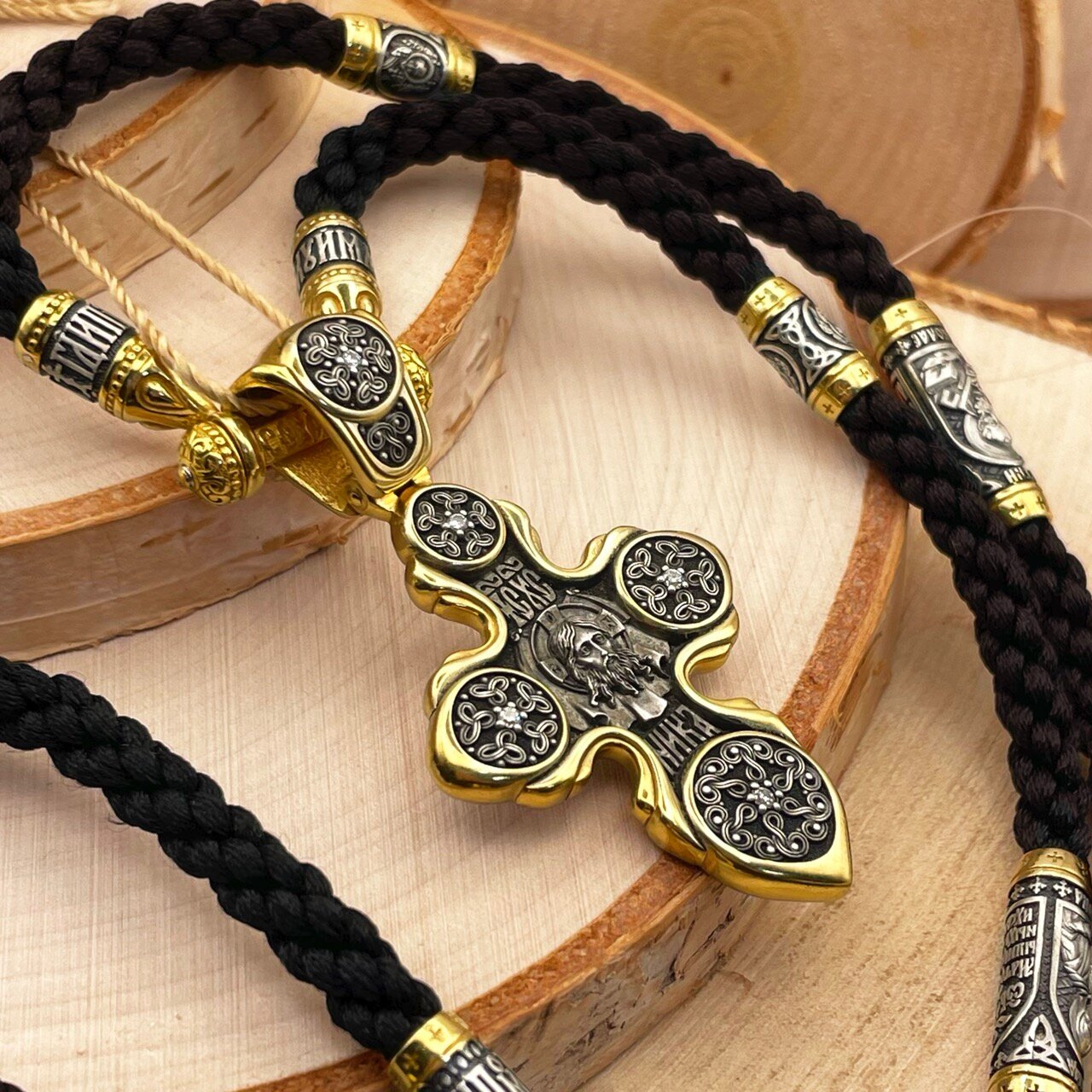 Комплект украшений, серебро, 925 проба, золочение, чернение, оксидирование