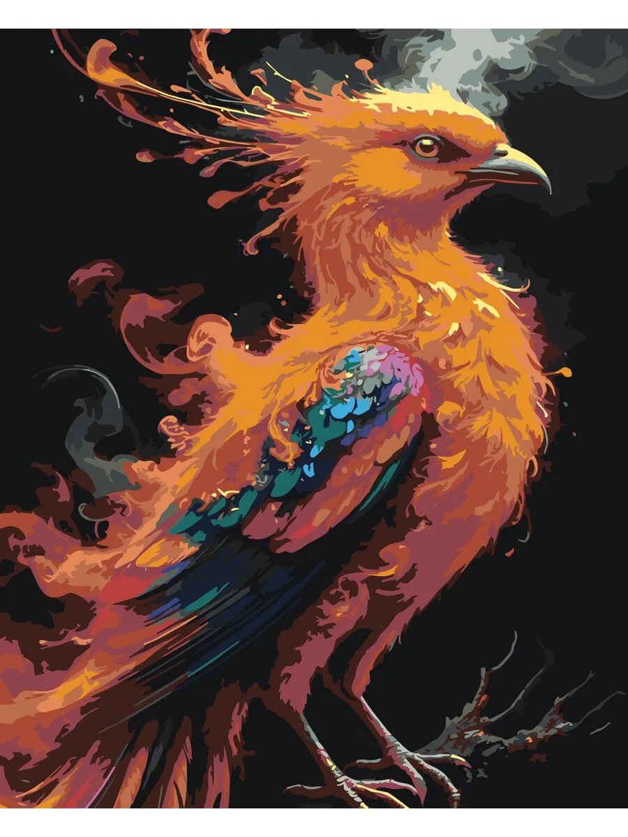 Картина по номерам Феникс Мифологическая Птица Дым