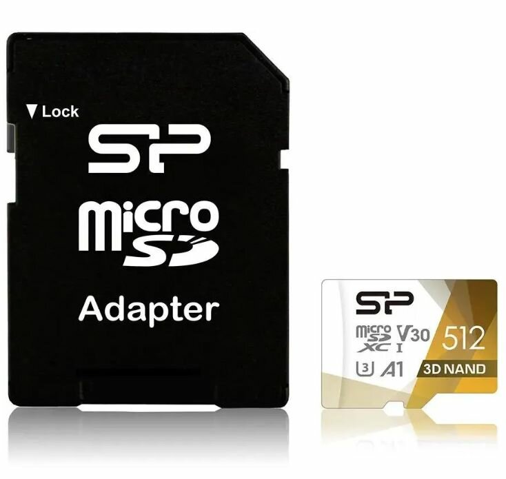 Карта памяти Silicon Power Superior Pro Colorful microSDXC 512 ГБ (SP512GBSTXDU3V20AB) - Class 10, UHS-I U3, запись - 80 Мбайт/сек, чтение - 100 Мбайт/сек