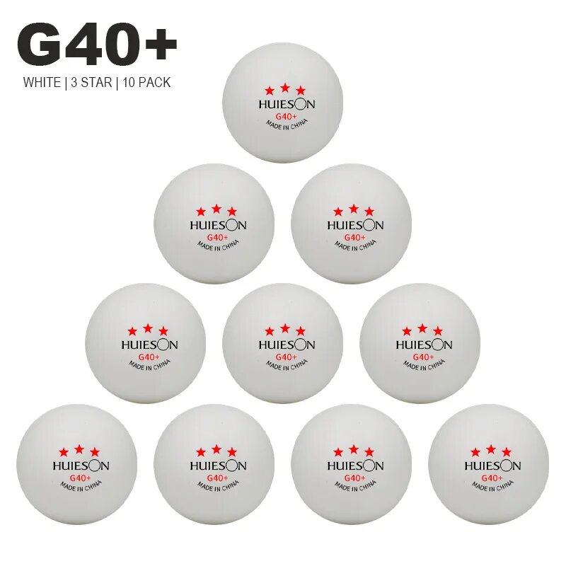 HUIESON DJ40+ Мячи для настольного тенниса, 10 шт, 3 звезды, АБС-пластик, новый материал, мячи для пинг-понга для тренировок, мячей или отдыха