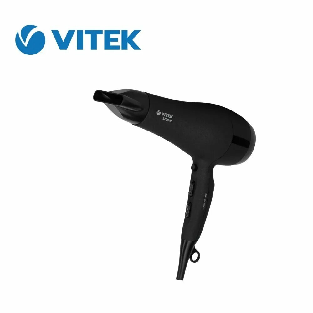 Фен для волос Фен1 VITEK-9bdb68c3ab47 2200 Вт, скоростей 2, кол-во насадок 1, черный, черный матовый